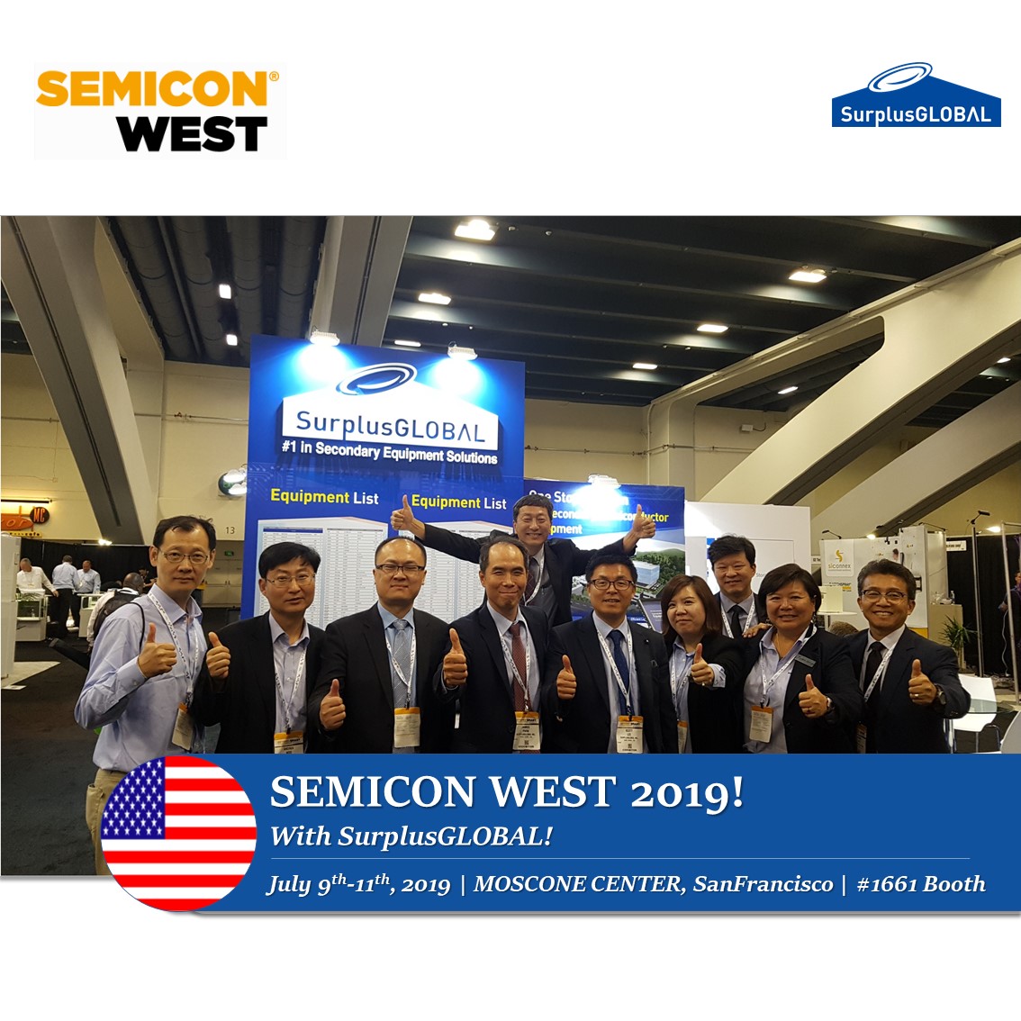 서플러스글로벌이 ‘SEMICON WEST 2019’ 에 귀하를 초대합니다.